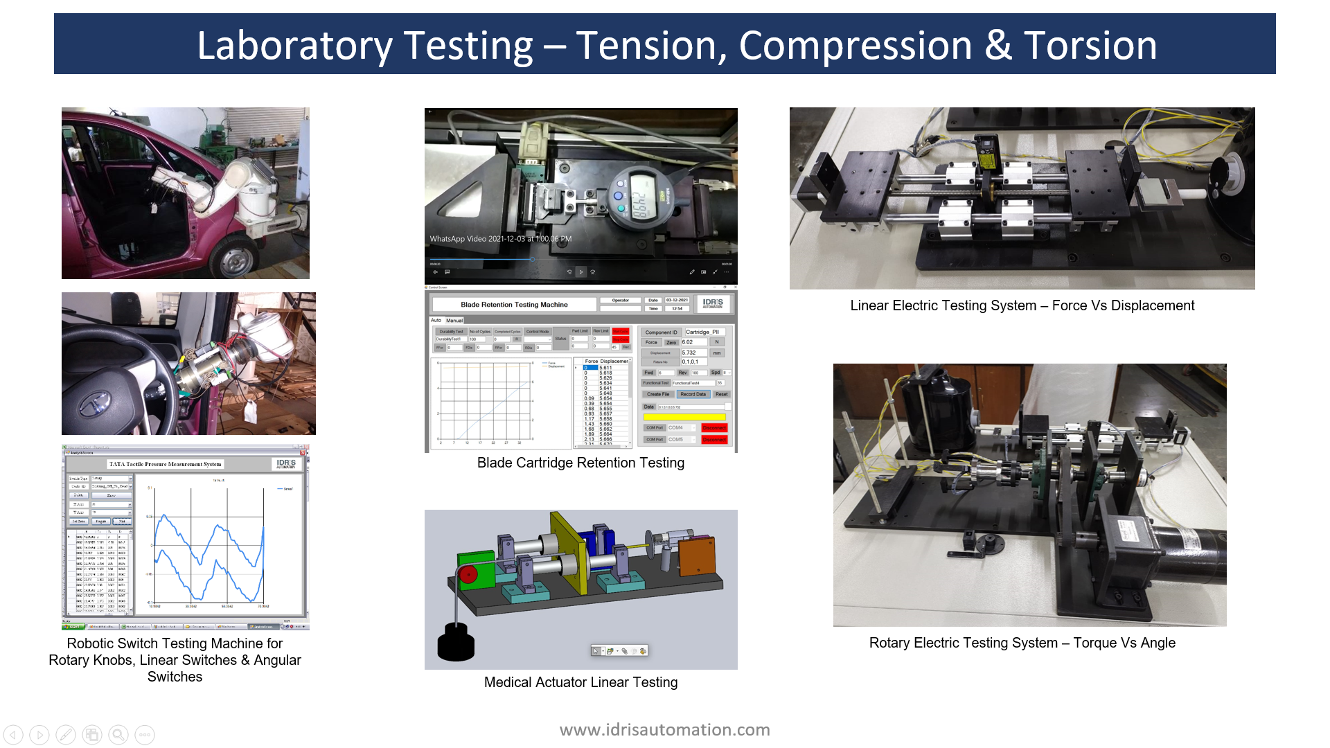 Testing Machines – IDRIS Automation